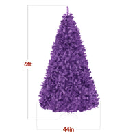 Artificial Purple Christmas Tree, Unlit Pine Design w/Easy Assembly ...