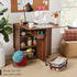 Multipurpose Folding Table w/ Wheels, 3 Storage Shelves, Cubby, Handle ...
