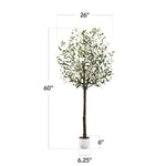 Artificial Olive Tree, Lifelike Faux Tree w/ White Pot, Decorative Oli ...