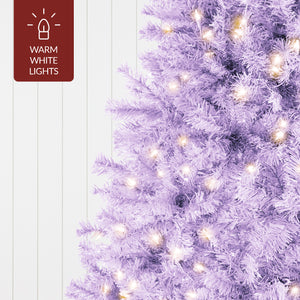 Pre-Lit Artificial Lavender Christmas Tree w/ Incandescent Lights ...