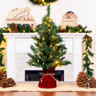 Pre-Lit Tabletop Christmas Tree w/ Red Velvet Cover & Gold Cord – Best ...